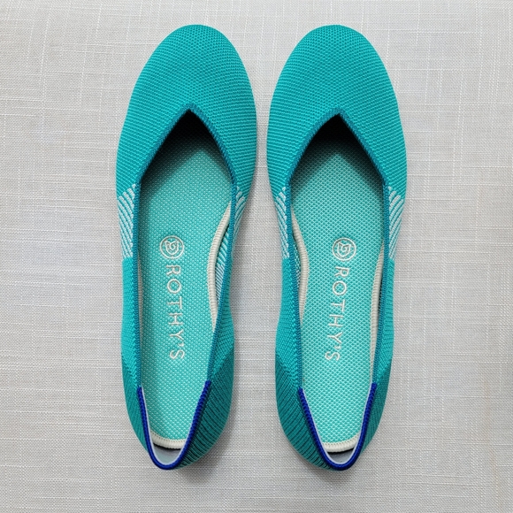 Rothy's | Shoes | New Rothys Sz 9 Calypso Green Aqua Blue White Round ...